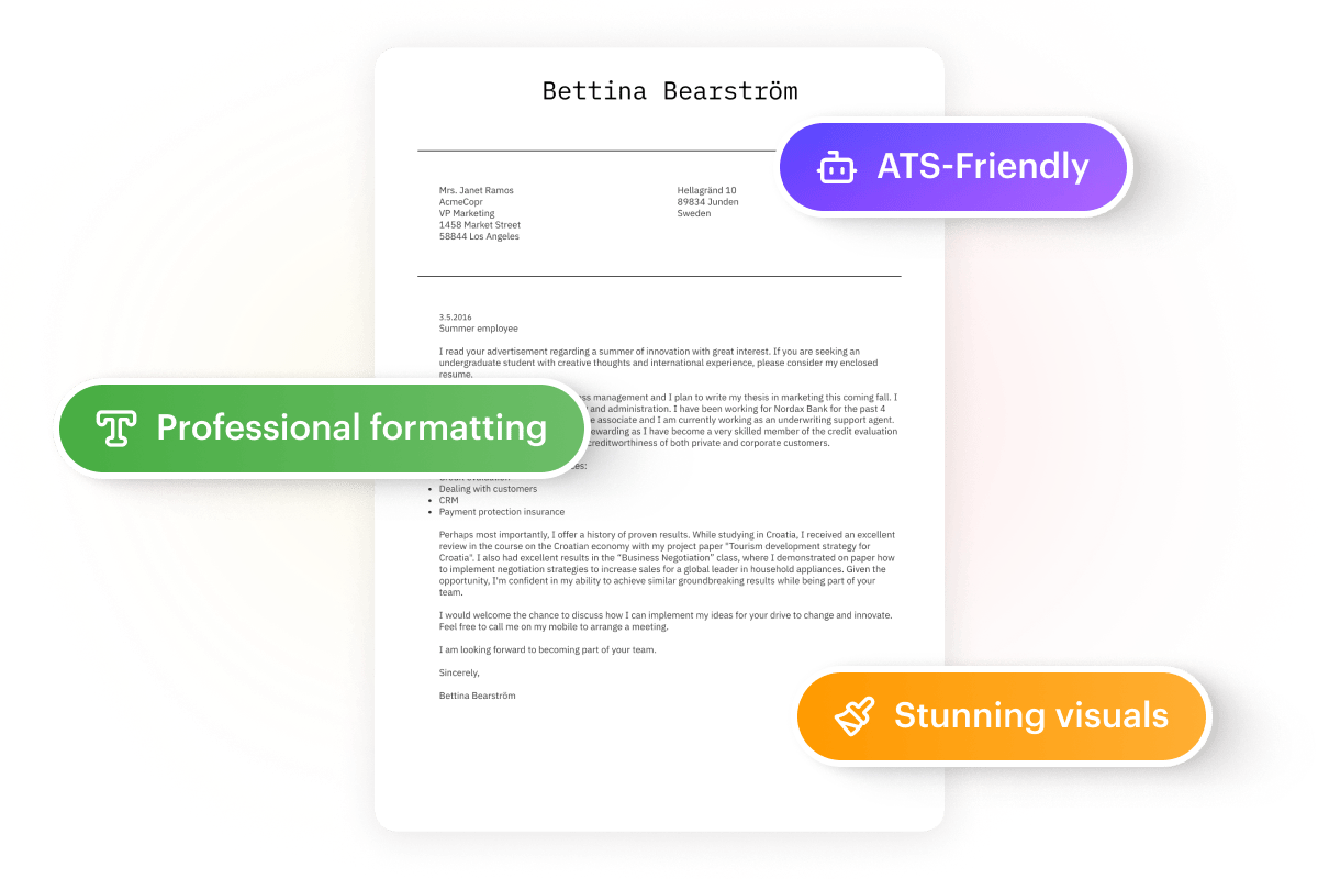 Best AI Cover Letter Generator | Free to Try | Kickresume