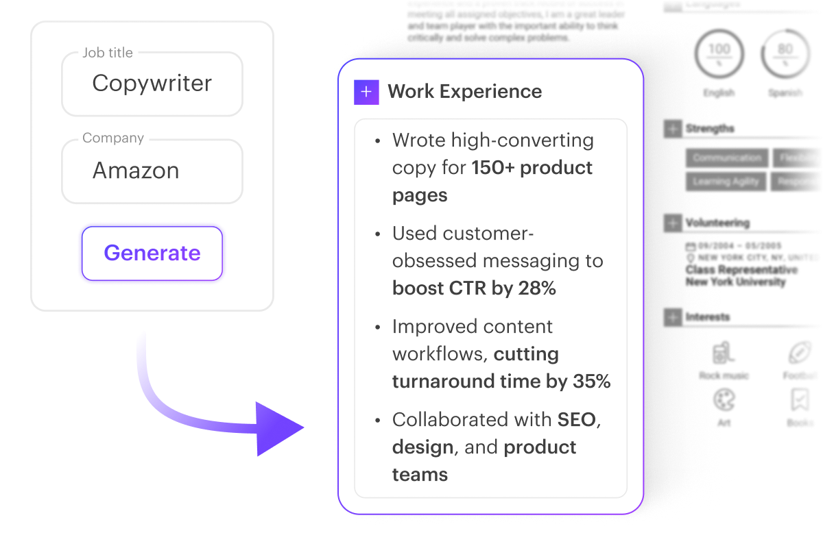AI Resume Bullet Point Generator—Free to Try | Kickresume