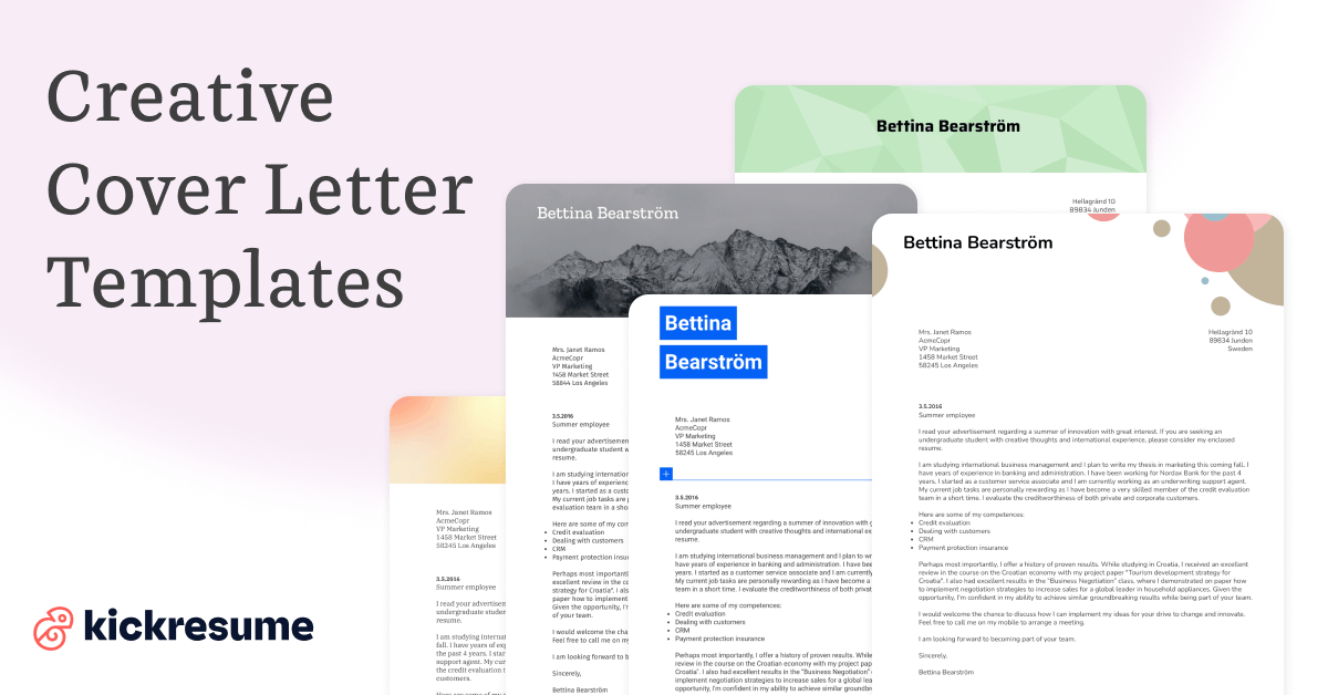 Stand Out with Creative Cover Letter Templates | Kickresume