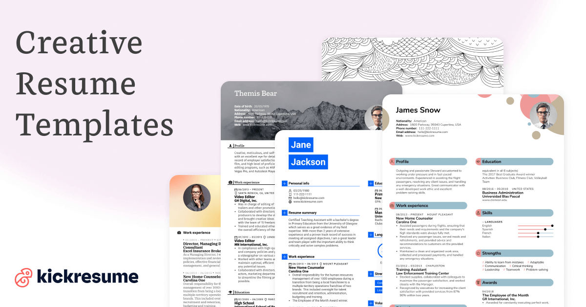 Best Creative Resume Templates | Build Your CV | Kickresume