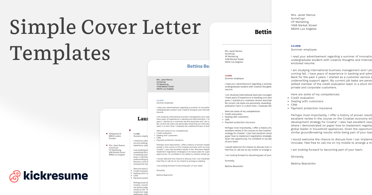 Best Professional Cover Letter Templates | Kickresume