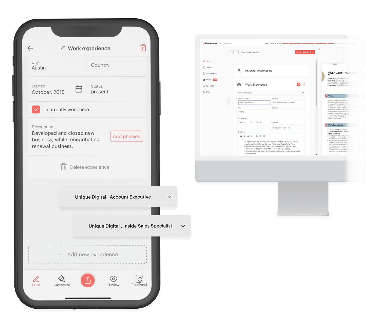 Get Kickresume’s resume builder app for iOS. | Kickresume