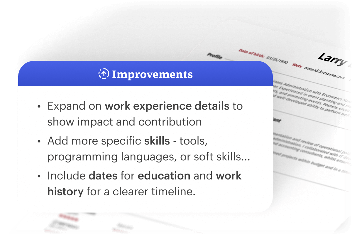 Improve Your CV Instantly With AI Resume Feedback | Kickresume