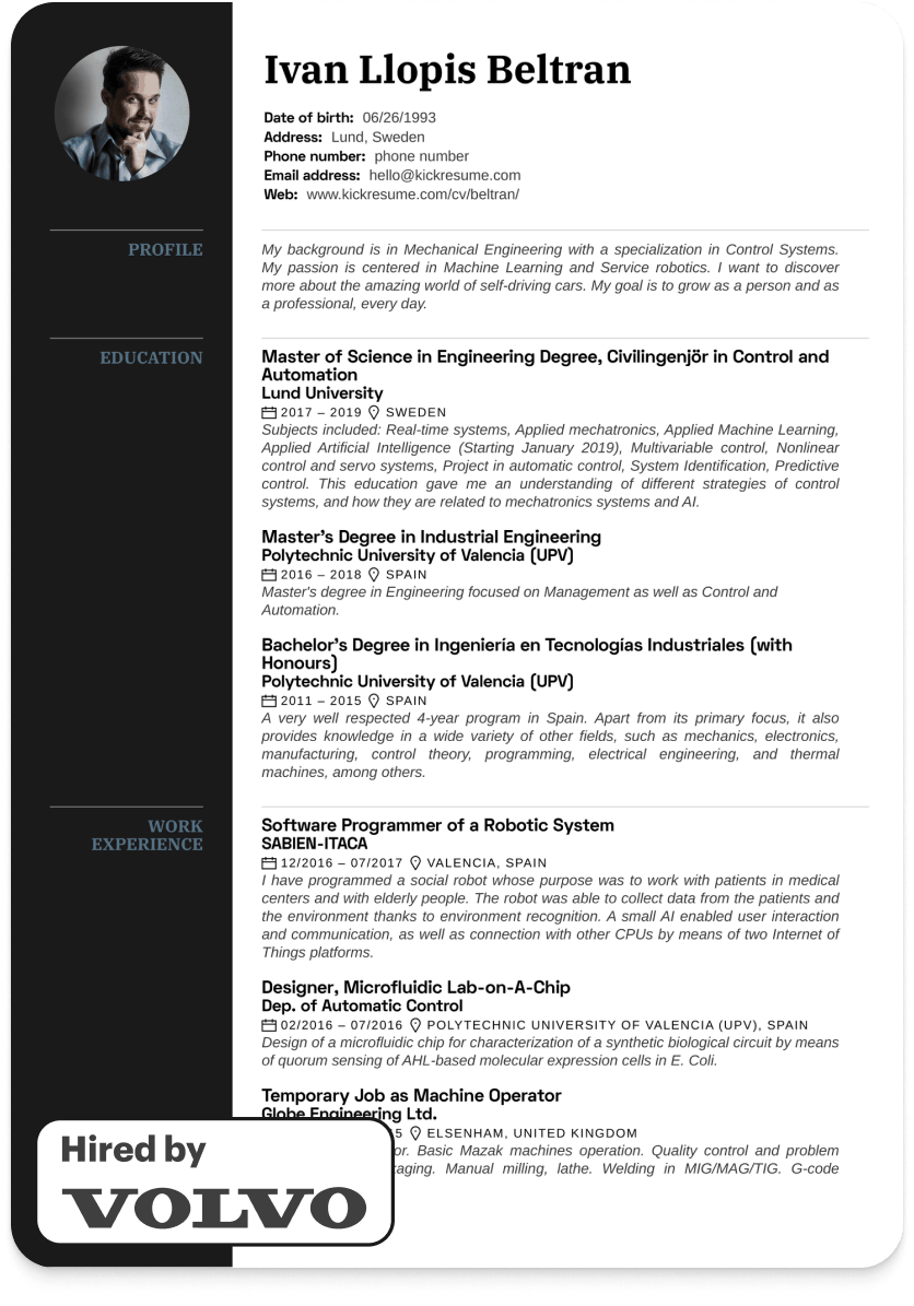 Best Free Resume Builder for Students | Kickresume