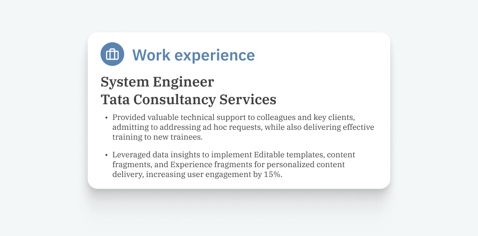 Work Experience Resume Section Generator | Kickresume | Kickresume
